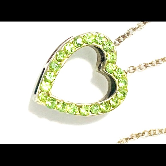 Jewelry | Vintage Sterling Silver Rhinestone Heart Pendant Necklace ...